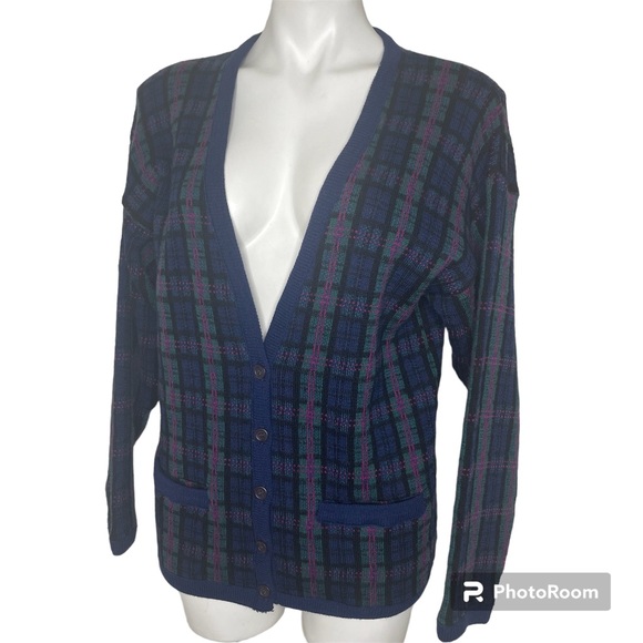Pendleton | Sweaters | Vintage Pendleton Cardigan Sweater M Blue Purple ...